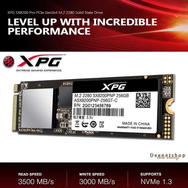 Jual SSD ADATA XPG SX8200 PRO 256GB PCIe Gen3x4 M.2 2280 NVMe 3D NAND ...