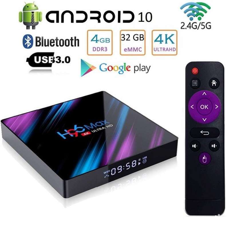 Promo ANDROID SMART TV BOX H96 MAX ANDROID 10.0 ULTRA HD 4K 4GB/32GB ...