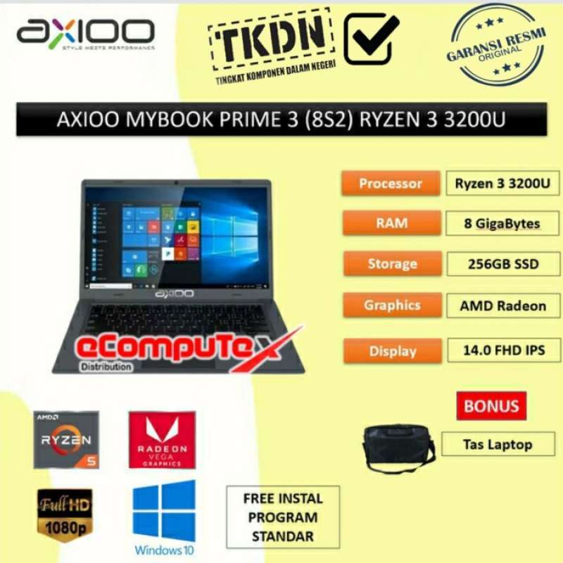 Jual LAPTOP AXIOO MYBOOK PRIME 3 (8S2) RYZEN 3 8GB 256GB 14FHD TKDN ...