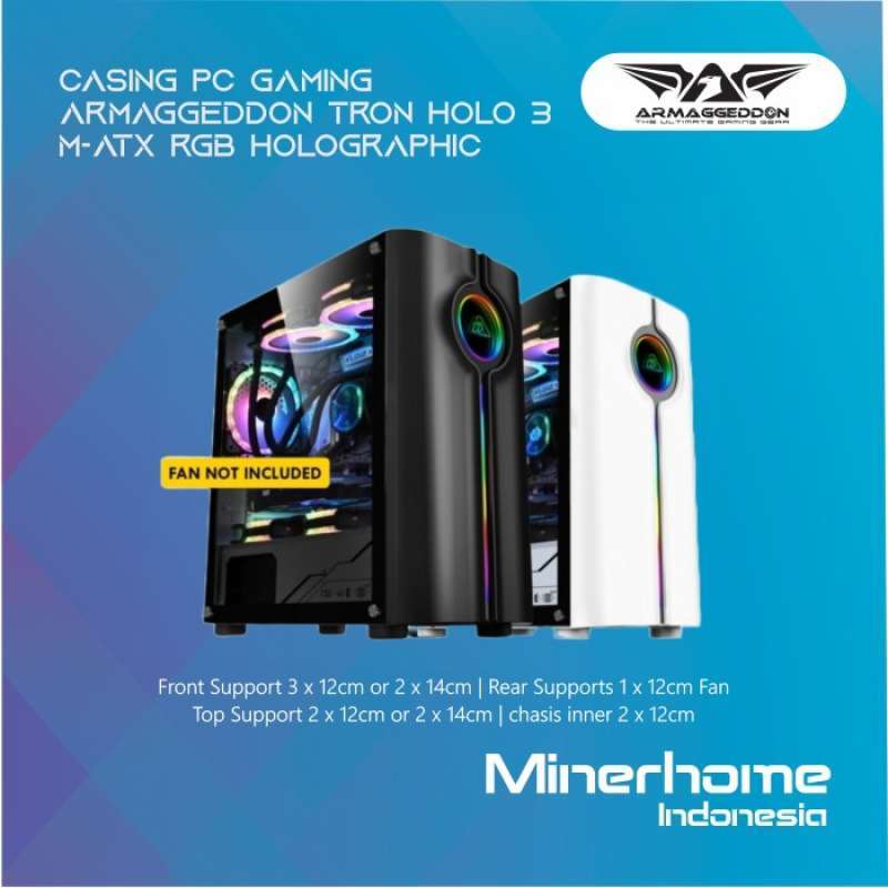 Jual Casing Pc Gaming Armaggeddon Tron Holo 3 M-atx Rgb Holographic Di ...