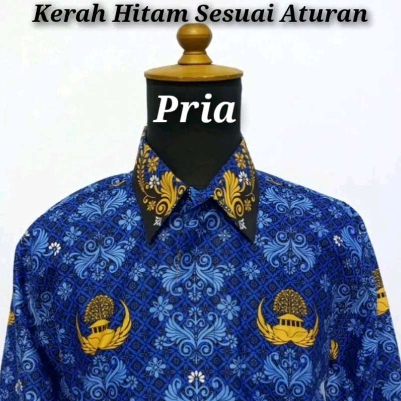 Jual Baju Korpri Terbaru Kerah Hitam Pria Dan Wanita Full Lapisan Dalam Furing Di Seller Mahkota ...