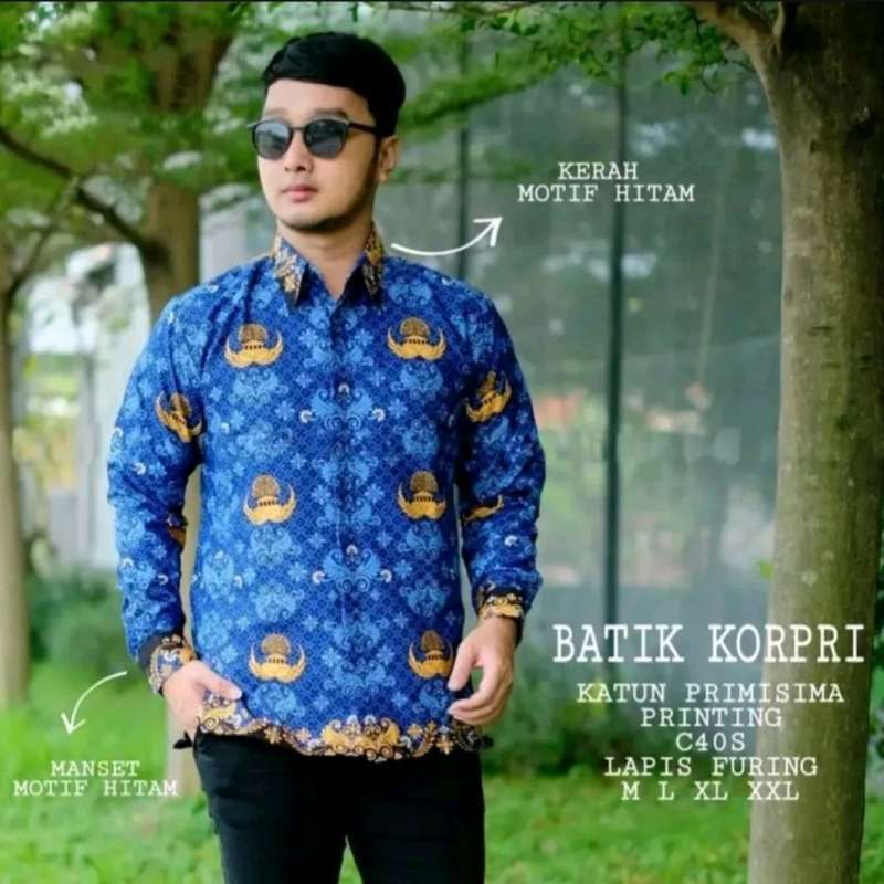 Jual Baju Korpri Terbaru Kerah Hitam Pria Dan Wanita Full Lapisan Dalam Furing Di Seller Mahkota ...
