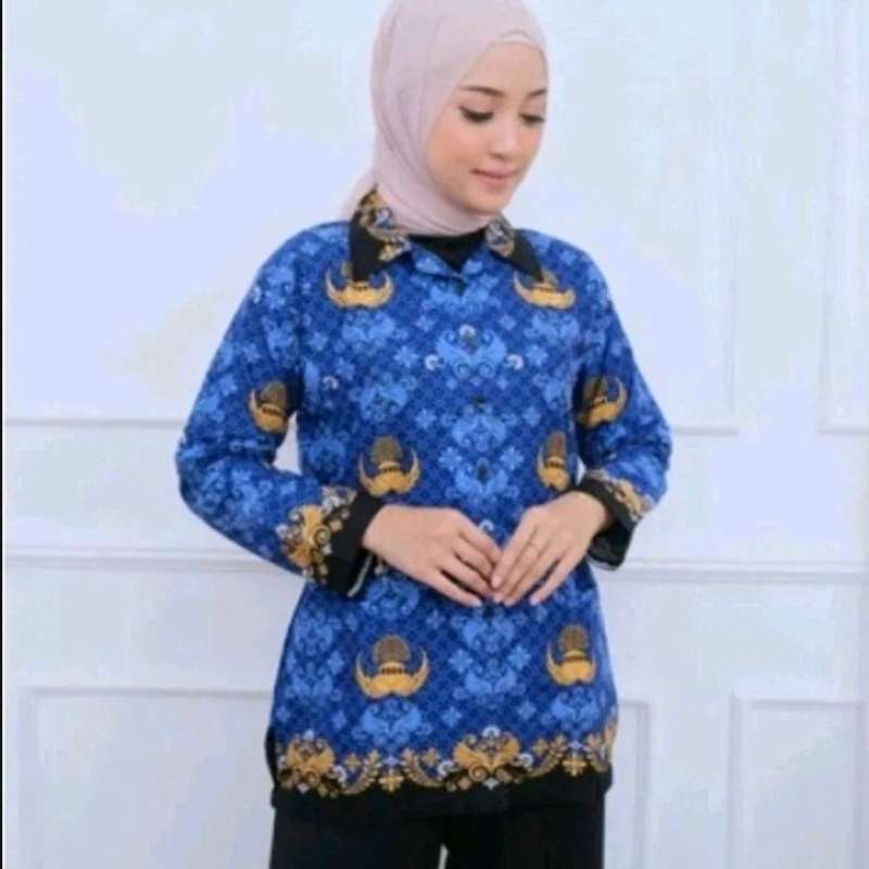 Jual Baju Korpri Terbaru Kerah Hitam Pria Dan Wanita Full Lapisan Dalam ...