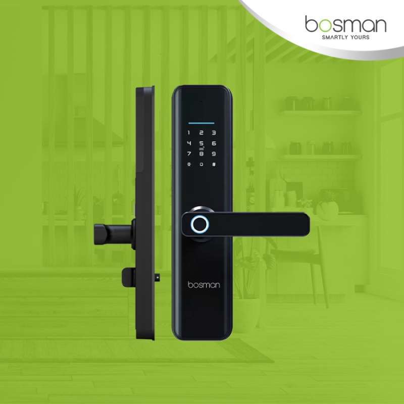 Promo Bosman Smart Door Lock Finger Pin Rfid Tuya Wifi Smart Home ...