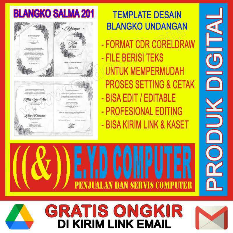 Jual Desain Template Blangko Undangan Salma 201 File Setting Untuk ...