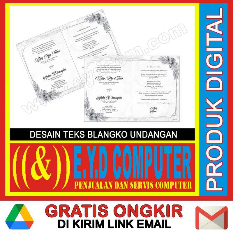Jual Desain Template Blangko Undangan Salma 201 File Setting Untuk ...