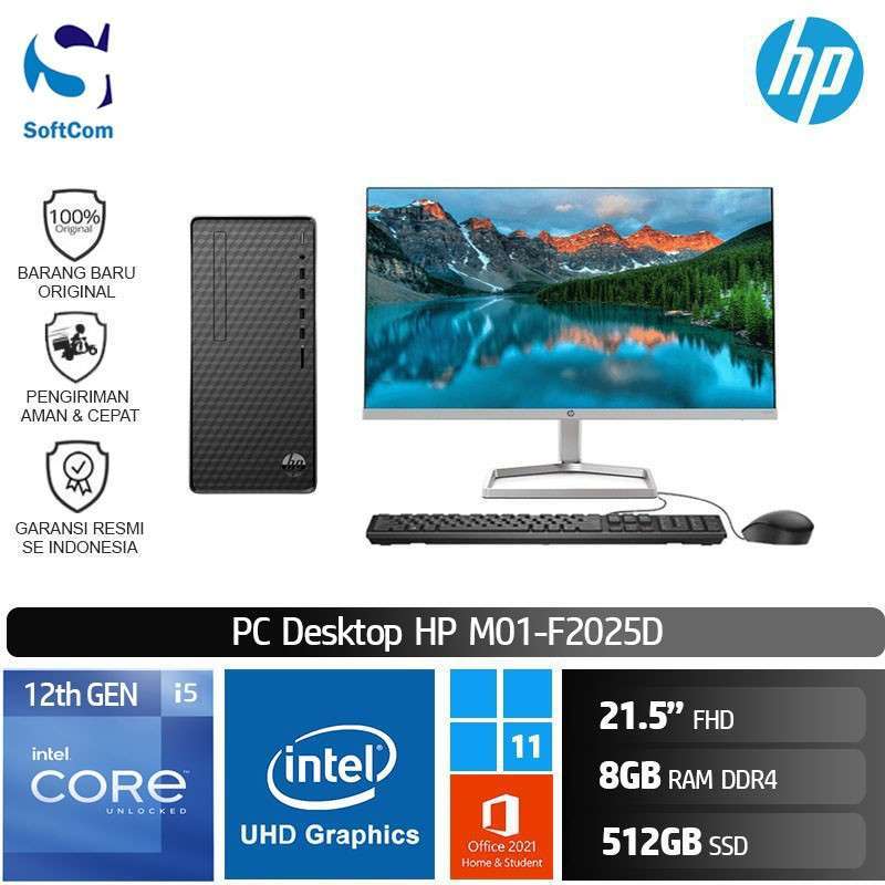 Promo Pc Hp Desktop M01 F2025d [core I5-12400/8gb/512gb Ssd/21.5 Fhd ...
