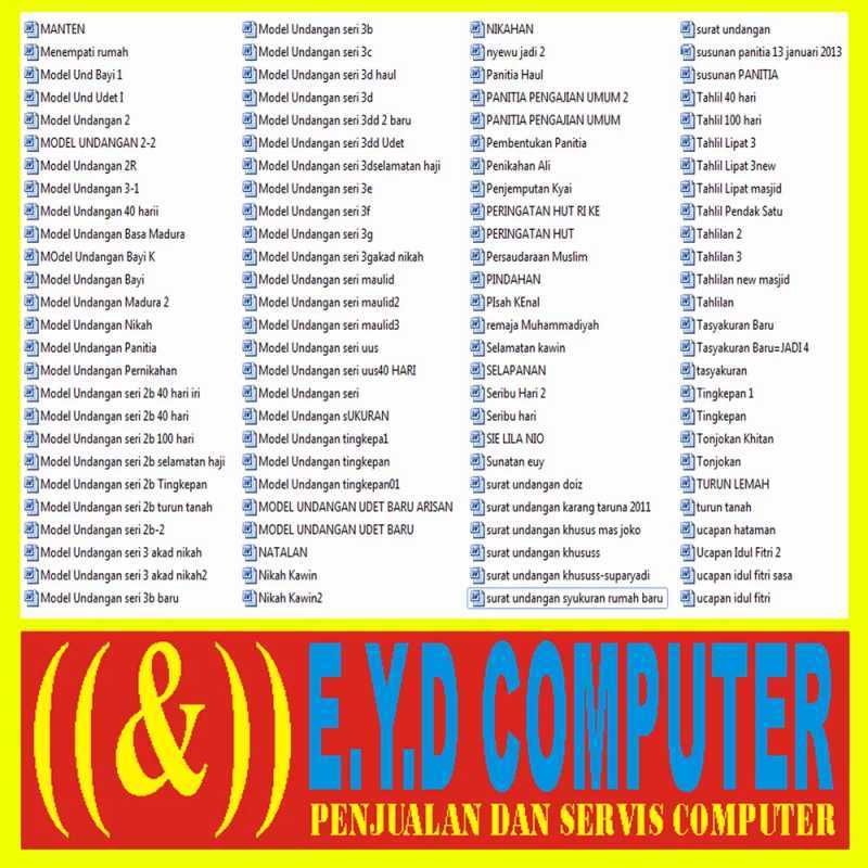 Jual Desain Undangan Word Koleksi Template Design Grafis Ms.word Usaha ...