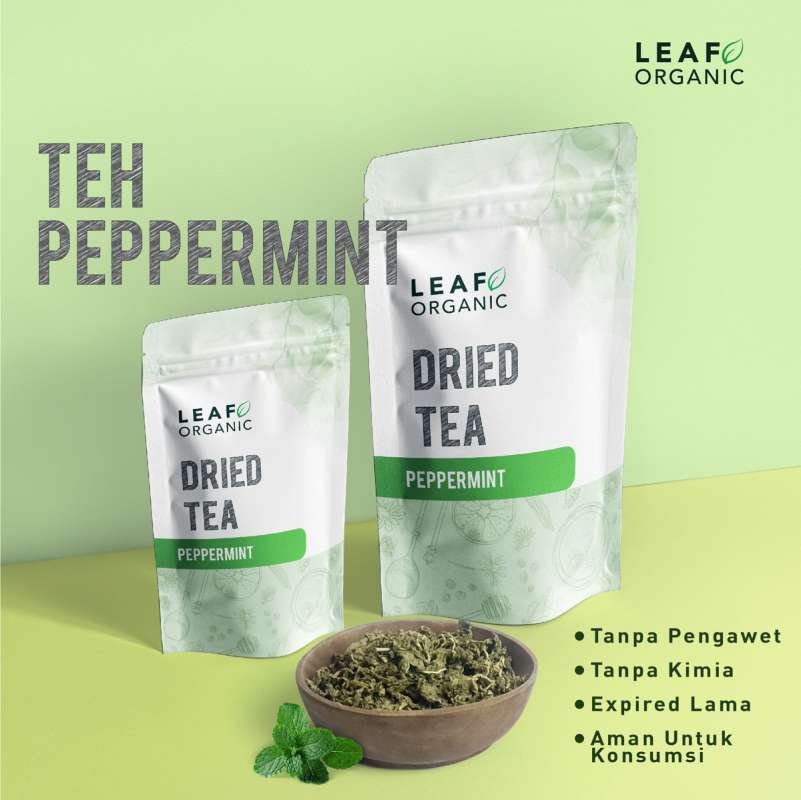 Jual Teh Daun Peppermint Kering LEAF ORGANIC Dried Tea Mint Premium ...