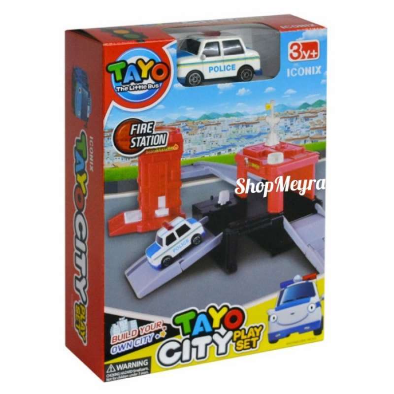 Promo Tayo The Little Bus Tayo City Playset Fire Station - Original ...