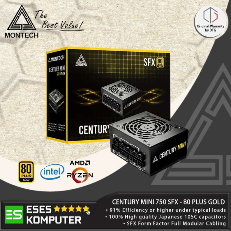 Promo Psu Montech Century Mini 750 Gold | 750w 80 Plus Gold Sfx Itx Diskon 5% Di Seller Eses ...