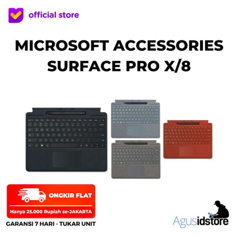 Jual microsoft accessories surface pro x/8 type cover keyboard di ...