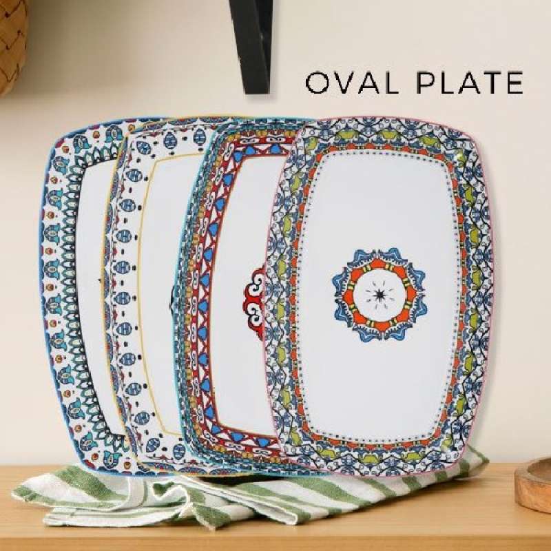 Jual Pero Set Of 2 Rectangle Turkiye Oval Serving Plate 10inch / Set ...