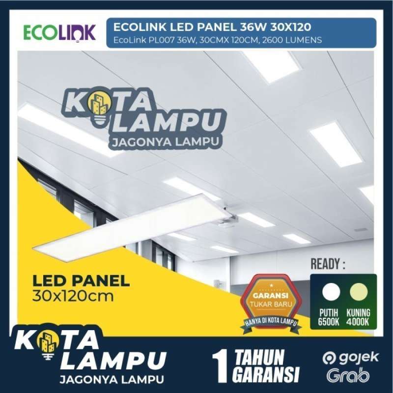 Promo Lampu Panel LED Ecolink PL007 36 Watt Ukuran 30x120 - 36Watt 36 W ...