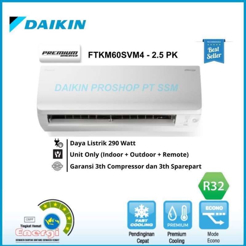 Jual AC Daikin Premium Inverter 2.5 PK Type FTKM60SVM4 di Seller PT SSM ...