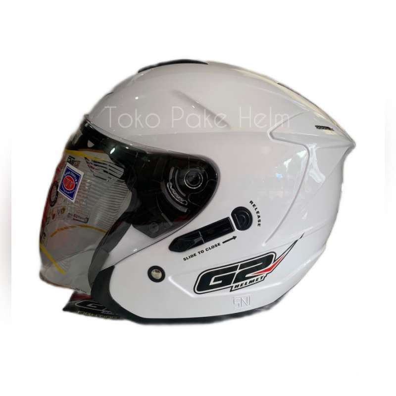 Jual Helm Half Face G2 Optimax/helm Double Visor/helm Murah Sni White ...