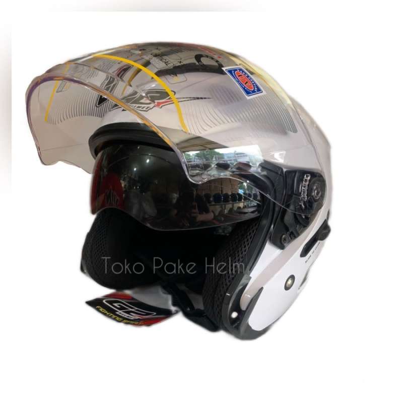 Jual Helm Half Face G2 Optimax/helm Double Visor/helm Murah Sni White ...