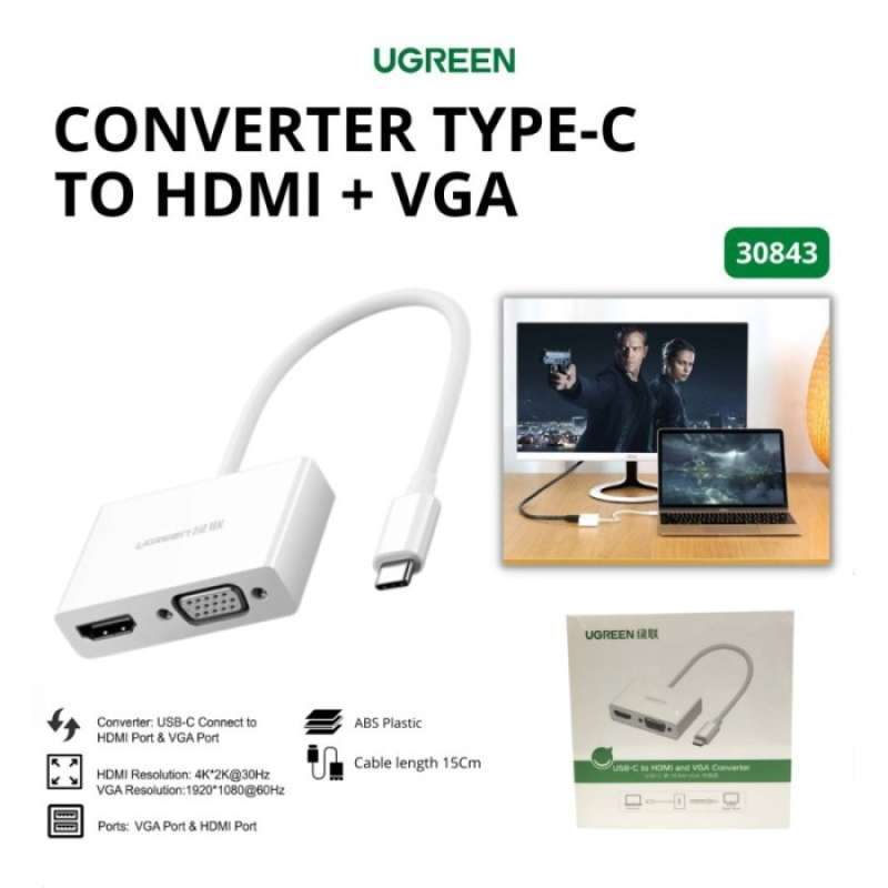 Promo Ugreen Adapter Converter 2In1 Usb C To Hdmi Vga Laptop Macbook 30843 Diskon 23% di Seller ...