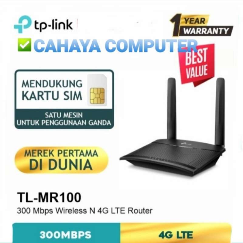 Promo Tp-Link Tl-Mr100 4G Lte Router 300Mbps Wireless N 4G Router Mr100 ...