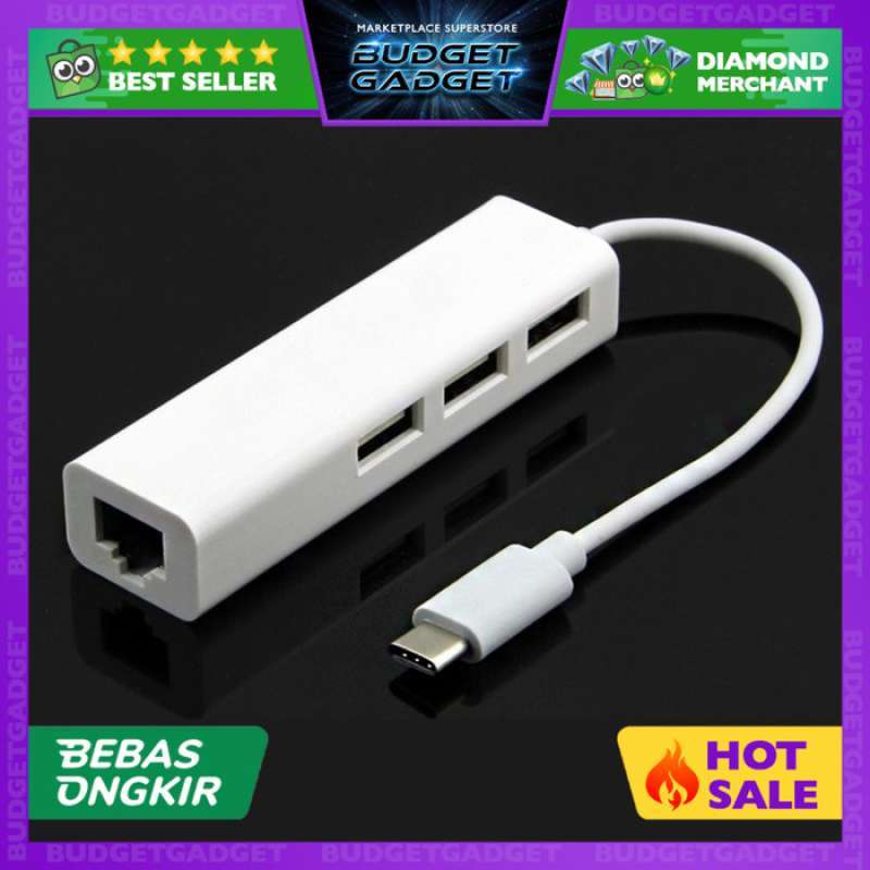 Promo Usb Type-c Lan Adapter With 3 Port Usb Hub Diskon 23% Di Seller Urahara Store - Kebon ...