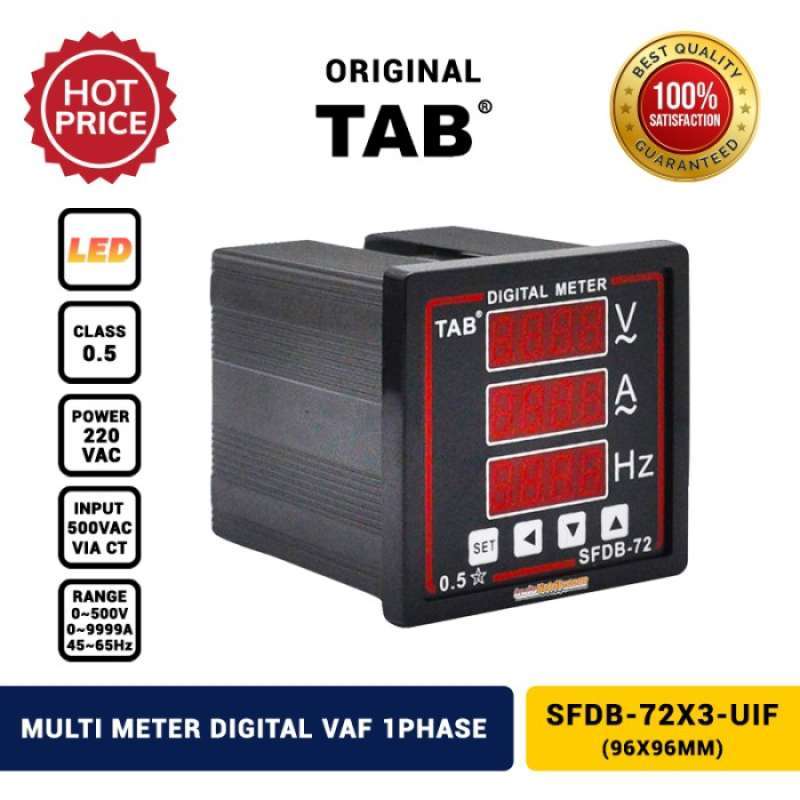 Jual Multi Meter Digital 1 Phase 72 x 72 Lengkap Volt, Ampere, HZ Meter TAB di Seller Himaga ...