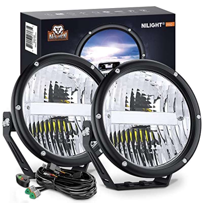 Jual Nilight 7Inch Round Offroad Lights 2PCS 120W High Low Beam IP68 ...