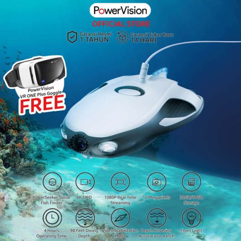Jual Power Vision Power Ray Wizard Drone Underwater 4k Di Seller Retail ...