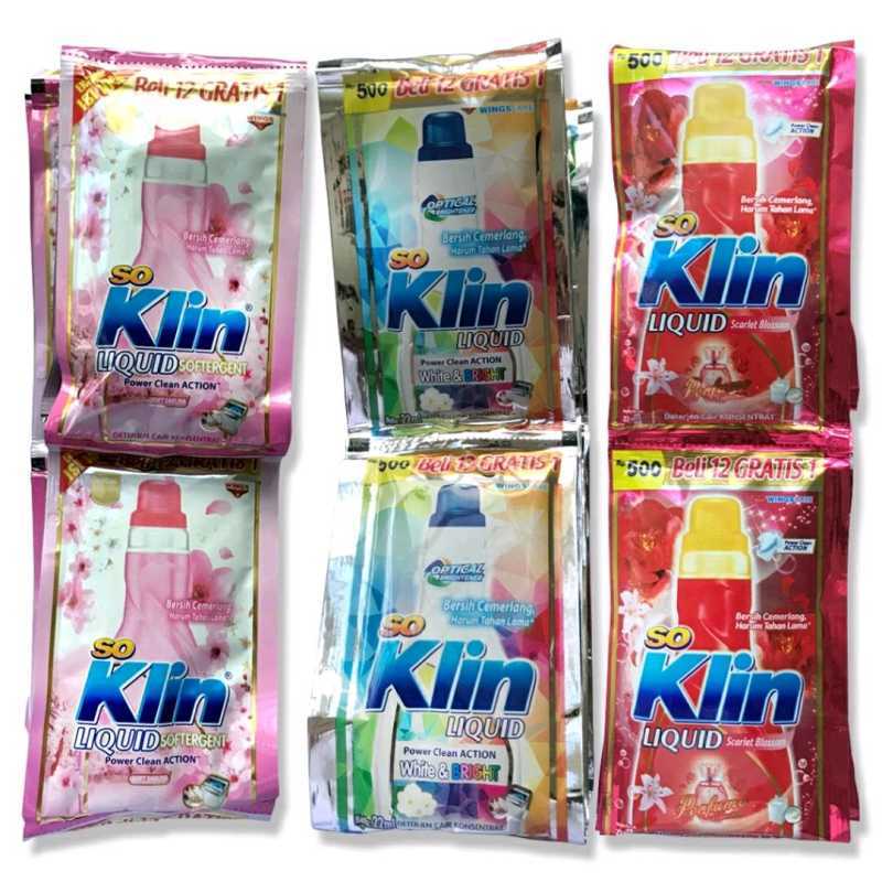 Jual SOKLIN SO KLIN Liquid Sachet Isi 24 Netto 22 ml - Sabun CUci Baju ...