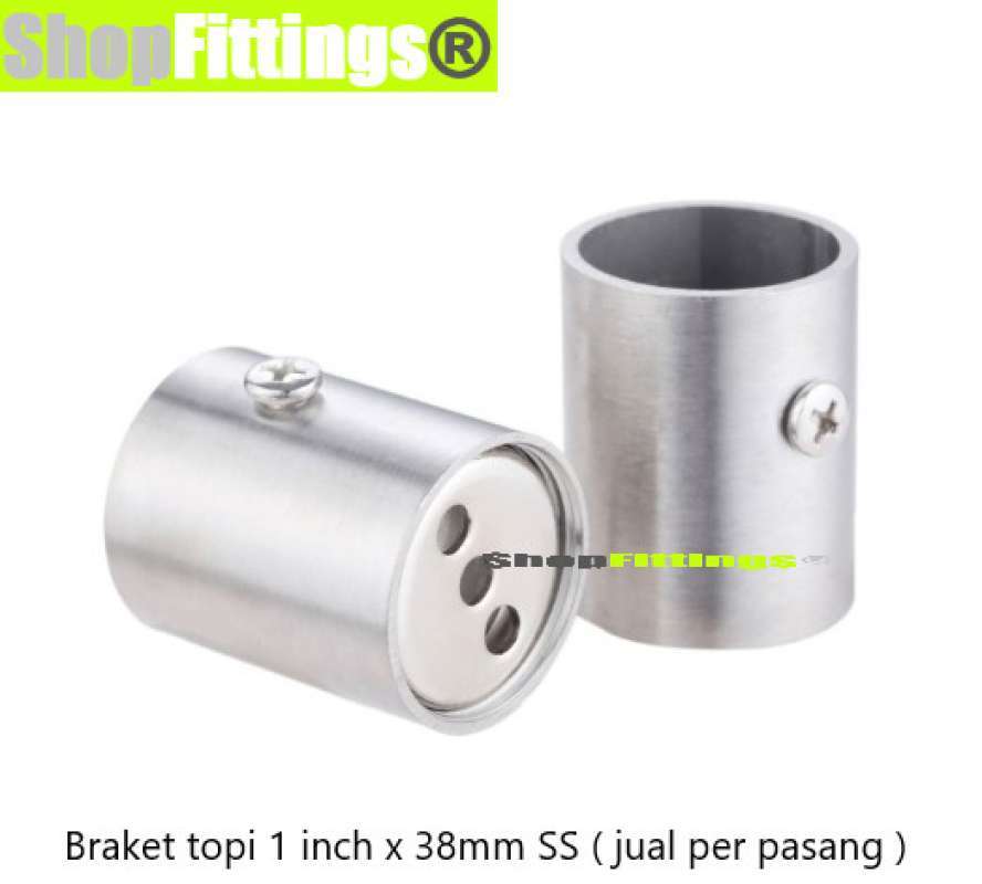 Jual Braket Pipa 1 Stainless Steel Tube Pipe Bracket Join Connector End ...