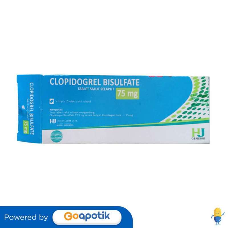 Jual CLOPIDOGREL BISULFATE HEXPHARM 75 MG BOX 50 TABLET di Seller ...