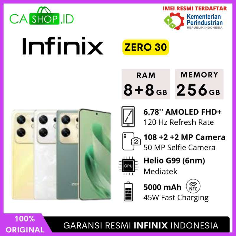 Jual Infinix Zero 30 - 8gb 256gb (8/256) Helio G99 Nfc 108mp 45w Resmi Di Seller Cashop.id ...