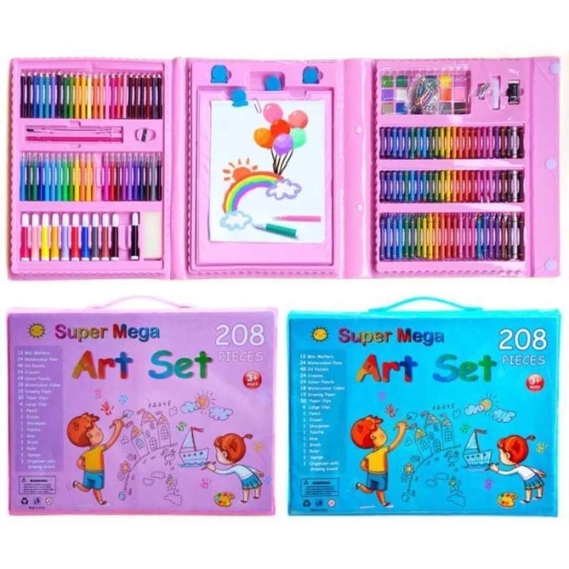 Jual SET ALAT GAMBAR ANAK CRAYON GAMBAR PENSIL WARNA ANAK 208 BUAH ART ...