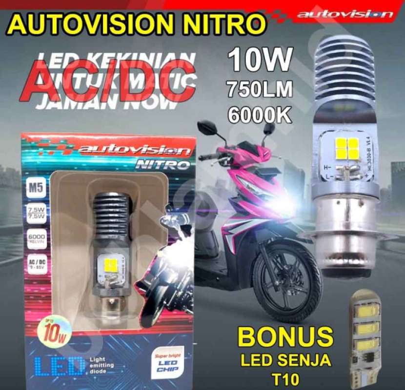 Promo Lampu Led Motor Autovision Rz1 5700k Putih Untuk Motor Bebek Dan ...