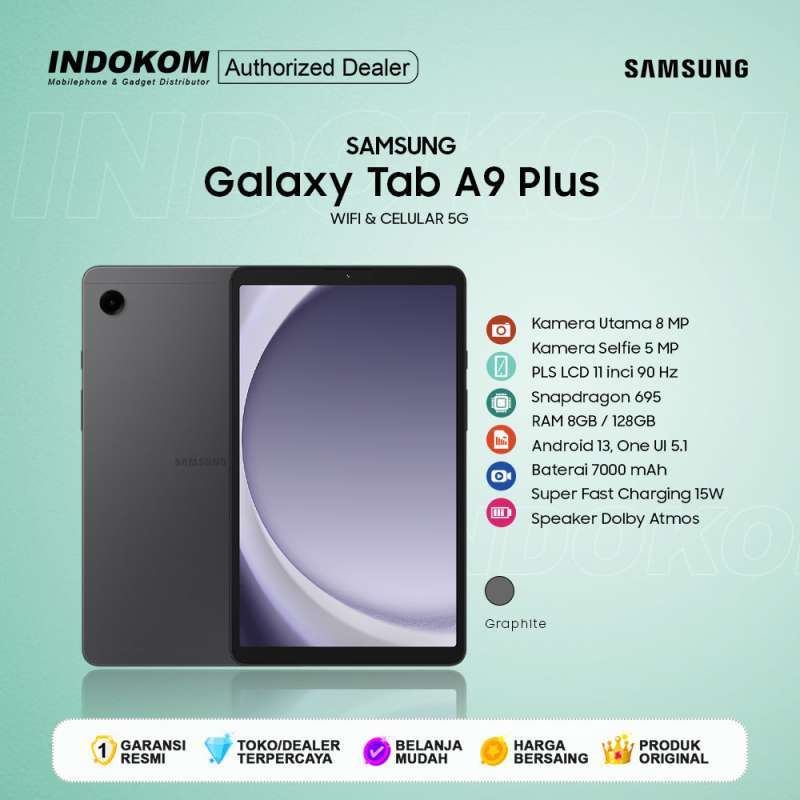 Jual Samsung Galaxy Tab A9 Plus RAM 4/8GB ROM 64/128GB WiFi/Cellular - Garansi Resmi di Seller ...