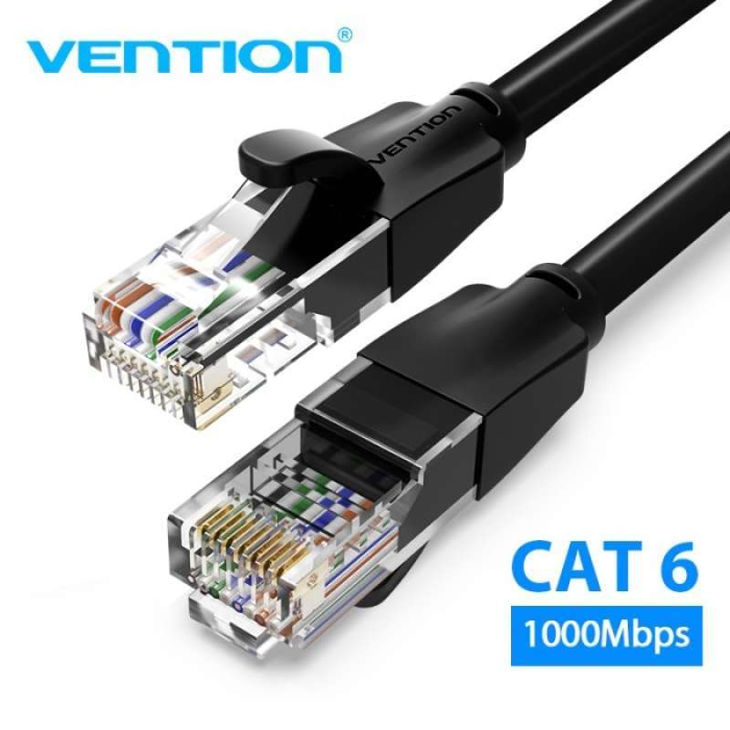 Jual Kabel Lan Vention Ibeb Cat.6 Gigabit Utp Ethernet Cable Black 20m ...