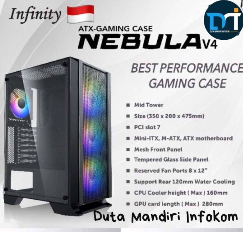 Promo Sale Infinity Nebula V4 I White Mesh - Tempered Glass Mid-Tower ...