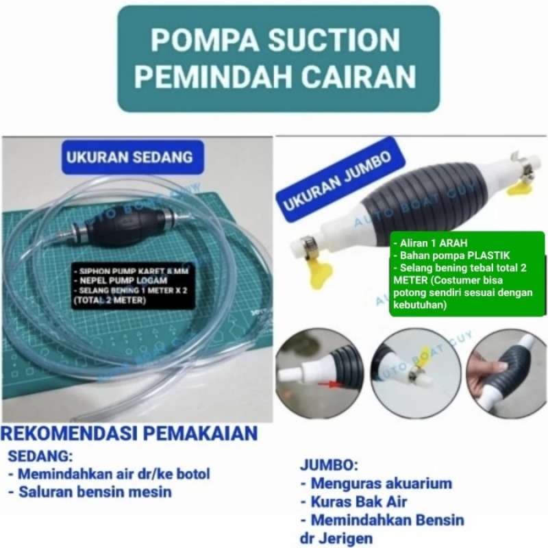 Jual Pompa Selang Suction Sedot Kuras Pindah Transfer Bensin Tekan ...