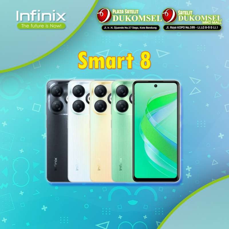 Jual Infinix X6525 Smart 8 4gb/128gb - Black Di Seller Butik Dukomsel - Plaza Satelit Dukomsel ...