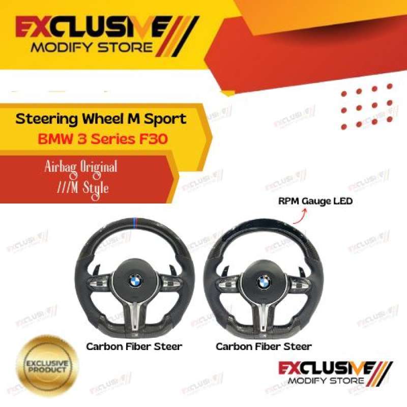 Jual STIR BMW M SPORT STEER SERI 3 F30 CARBON FIBER - RPM GAUGE LED - WITH RPM di Seller ...