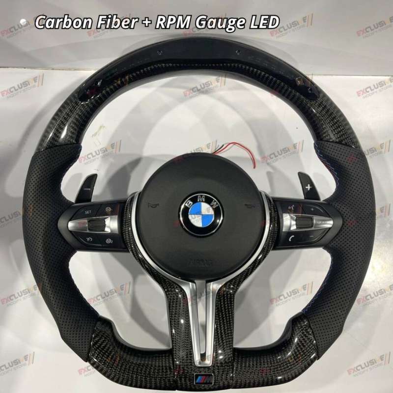 Jual STIR BMW M SPORT STEER SERI 3 F30 CARBON FIBER - RPM GAUGE LED ...