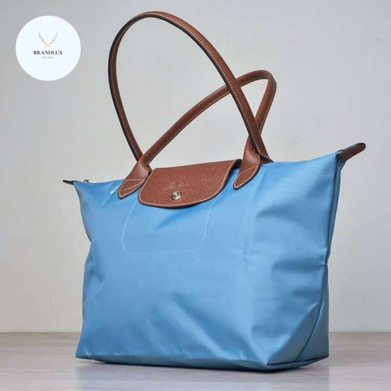 Jual Longchamp Le Pliage Classic Light Blue Slh - 100% Authentic Di ...