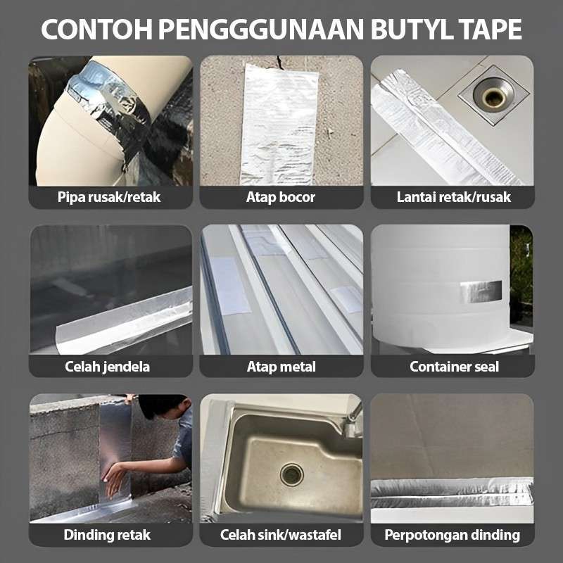 Promo Lakban Anti Bocor Lem Anti Air / Alumunium Foil Butyl Tape 10 Cm X 5 M Diskon 33% Di ...