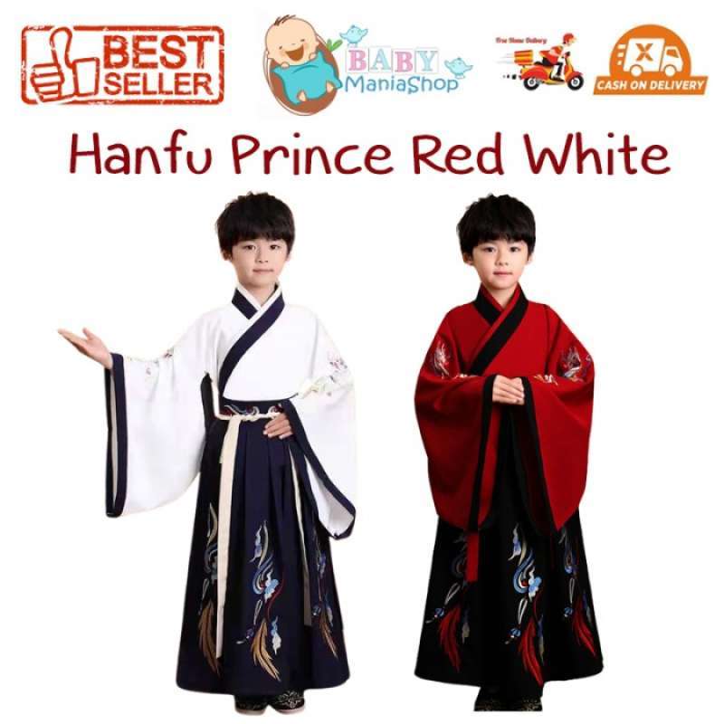 Jual Baju Negara China Prince Hanfu Red White Imlek Un Day ...