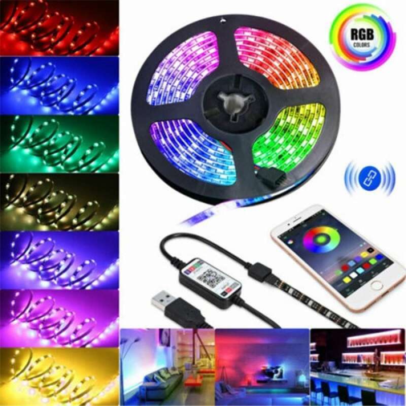 Promo Rgb Led Strip Usb Bluetooth App 5050 150 Led 5 Meter Konek Hp ...