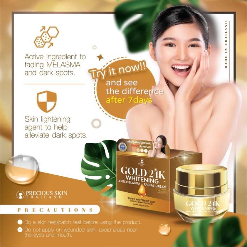Promo Precious Skin Gold 24k Whitening Anti Melasma Facial Cream Diskon ...
