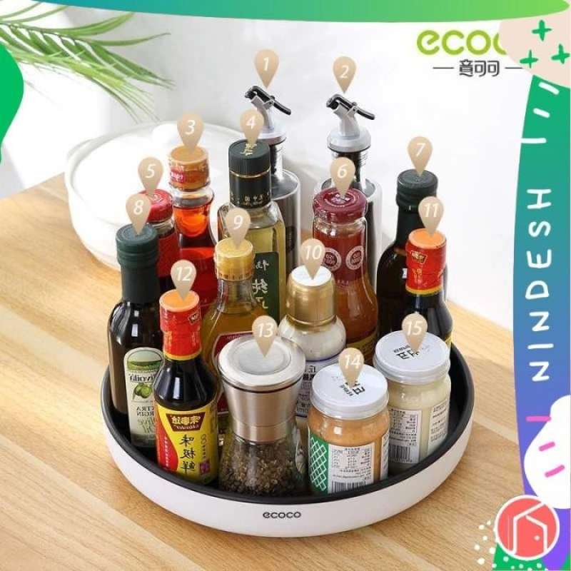 Jual Rak Botol Tempat Bumbu Dapur Model Putar Rotating Rack 360 Degree ...