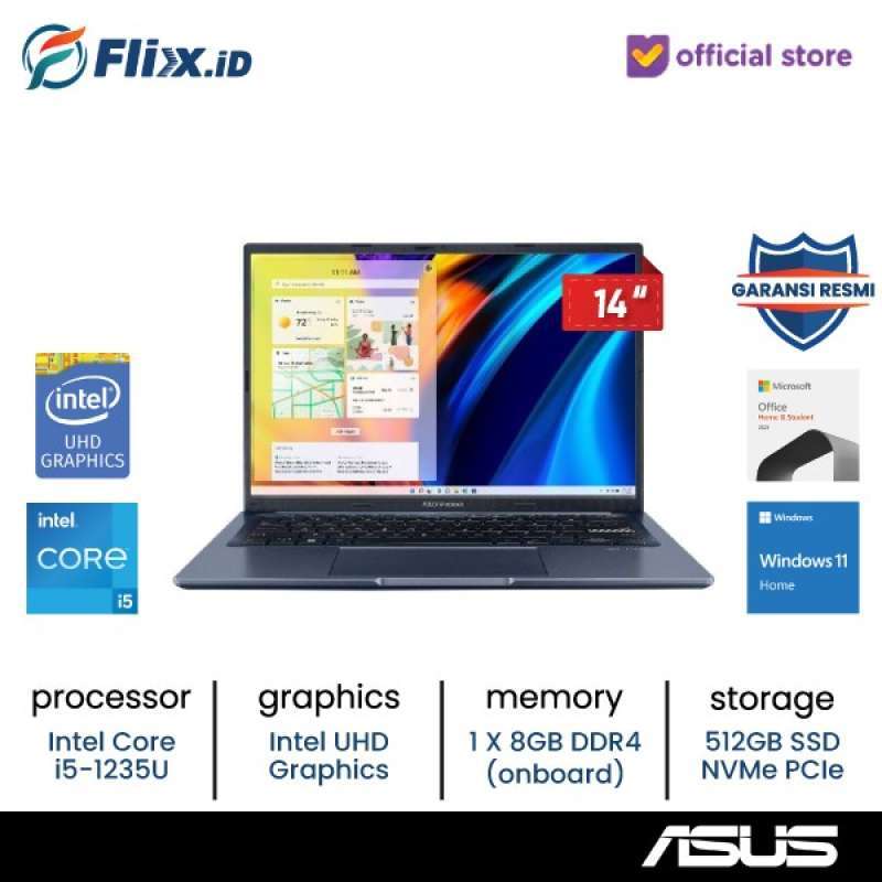 Jual ASUS Vivobook 14 A1404ZA Core i5-1235U 8GB 512 SSD 14FHD WIN 11 ...