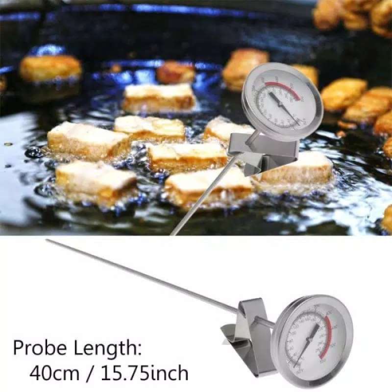 Promo Frying Thermometer 40cm Ukur Suhu Minyak Air Stainless Steel ...