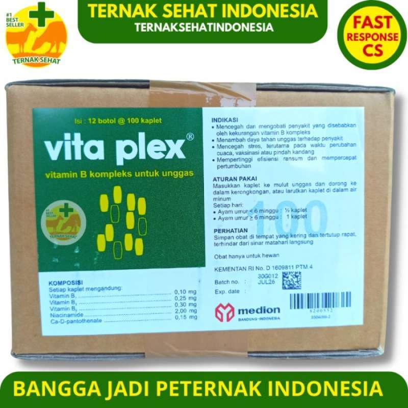 Promo VITA PLEX 100 KAPLET 1DUS (12BTOL) Vitamin Unggas Ayam Burung ...