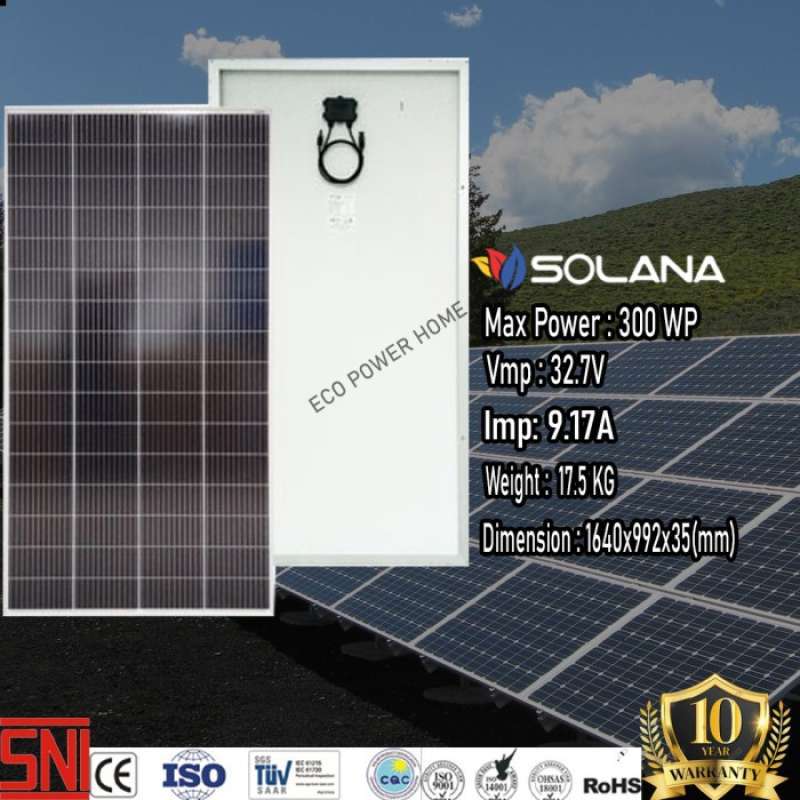 Promo SOLANA SOLAR CELL/PANEL SURYA/SOLAR PANEL MONOCRYSTALLINE 24V 300WP Diskon 23% di Seller ...